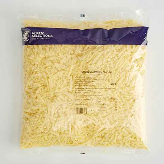 Grated Mild White Cheddar Cheese | Pilgrim Foodservice Ltd