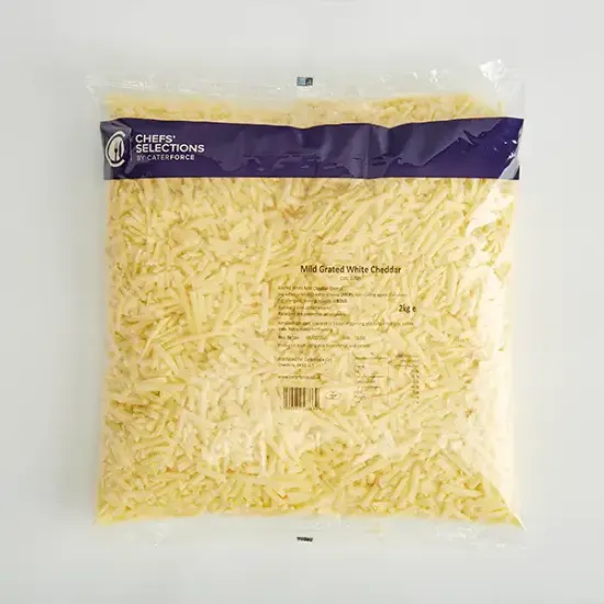 Grated Mild White Cheddar Cheese | Pilgrim Foodservice Ltd